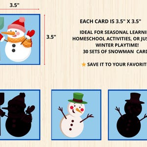 Winter Shadow Matching,christmas Winter Game,snowman Shadow Matching ...