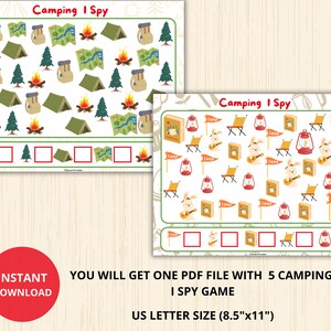 Camping I Spy Counting Activity,look and Find,summer I Spy,camping Busy ...