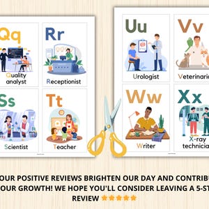 Occupation Alphabet Flashcards,alphabet Job Flashcards,profession Abc ...
