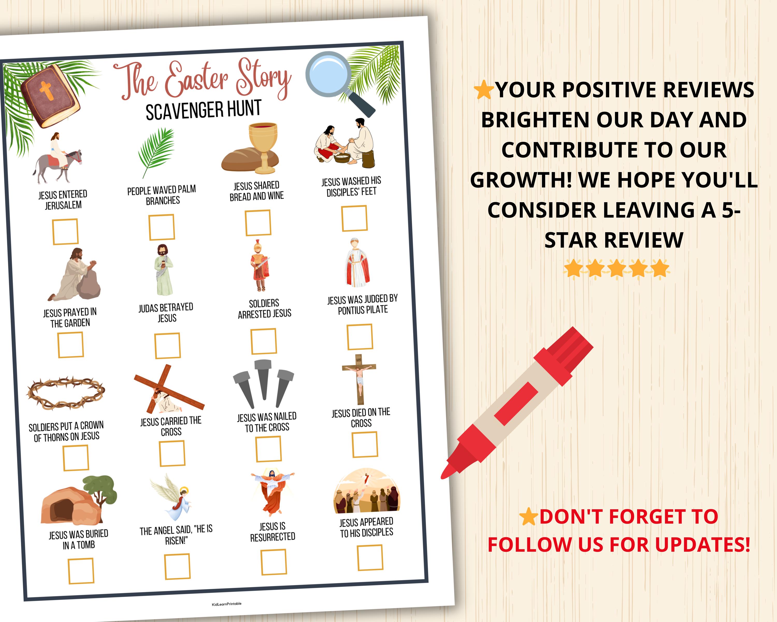 The Easter Story Scavenger Hunt,easter Scavenger Hunt,christian Easter ...