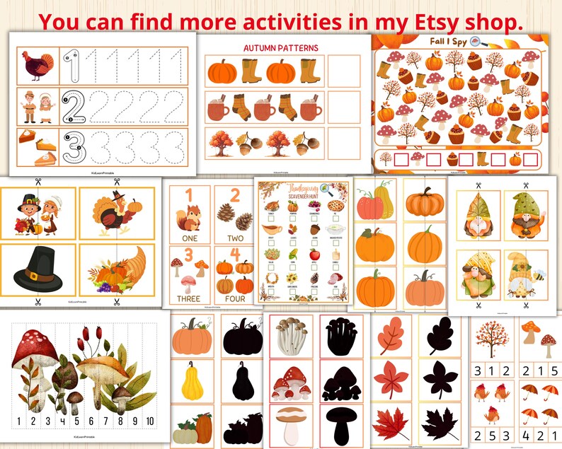 Fall Number Tracing Worksheets,autumn Numbers Writing Practice ...