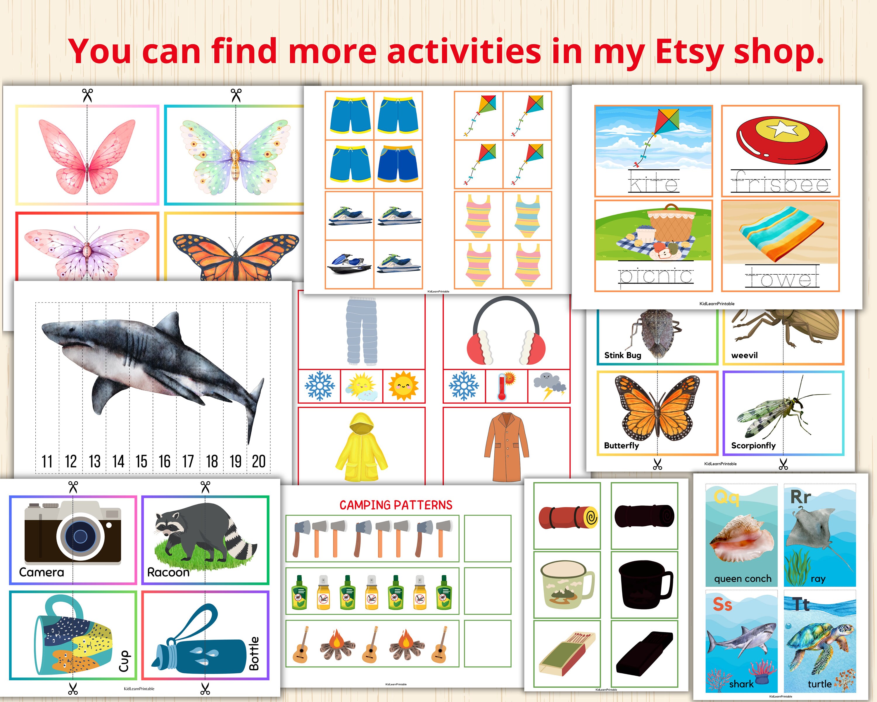 Camping I Spy Counting Activity,look and Find,summer I Spy,camping Busy ...