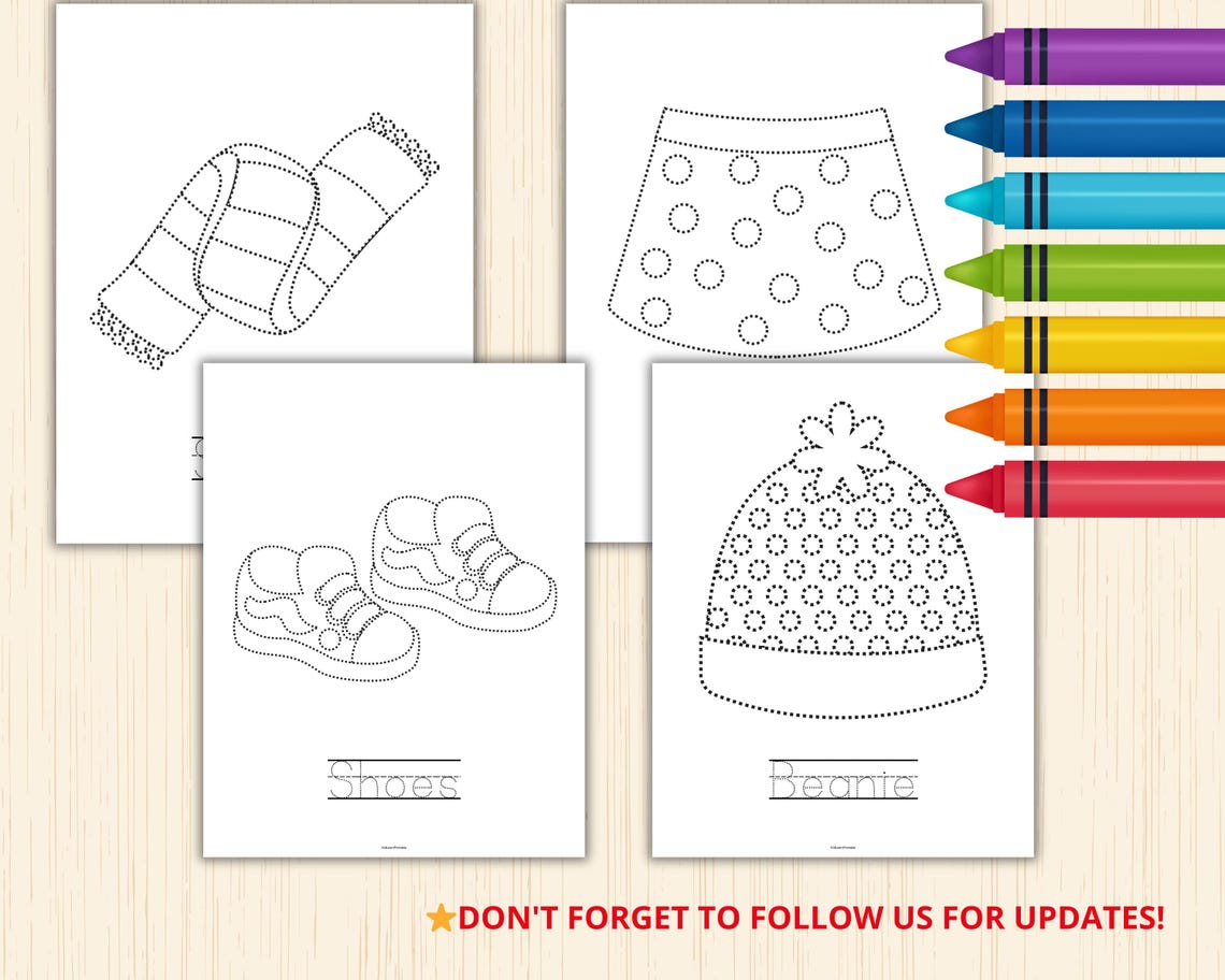 Clothes Tracing Worksheets,prek Tracing,toddler Writing Practice ...