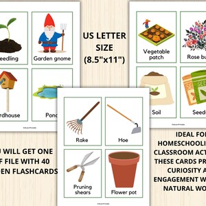 Montessori Garden Cards, Preschool Printable, Garden Flashcards ...