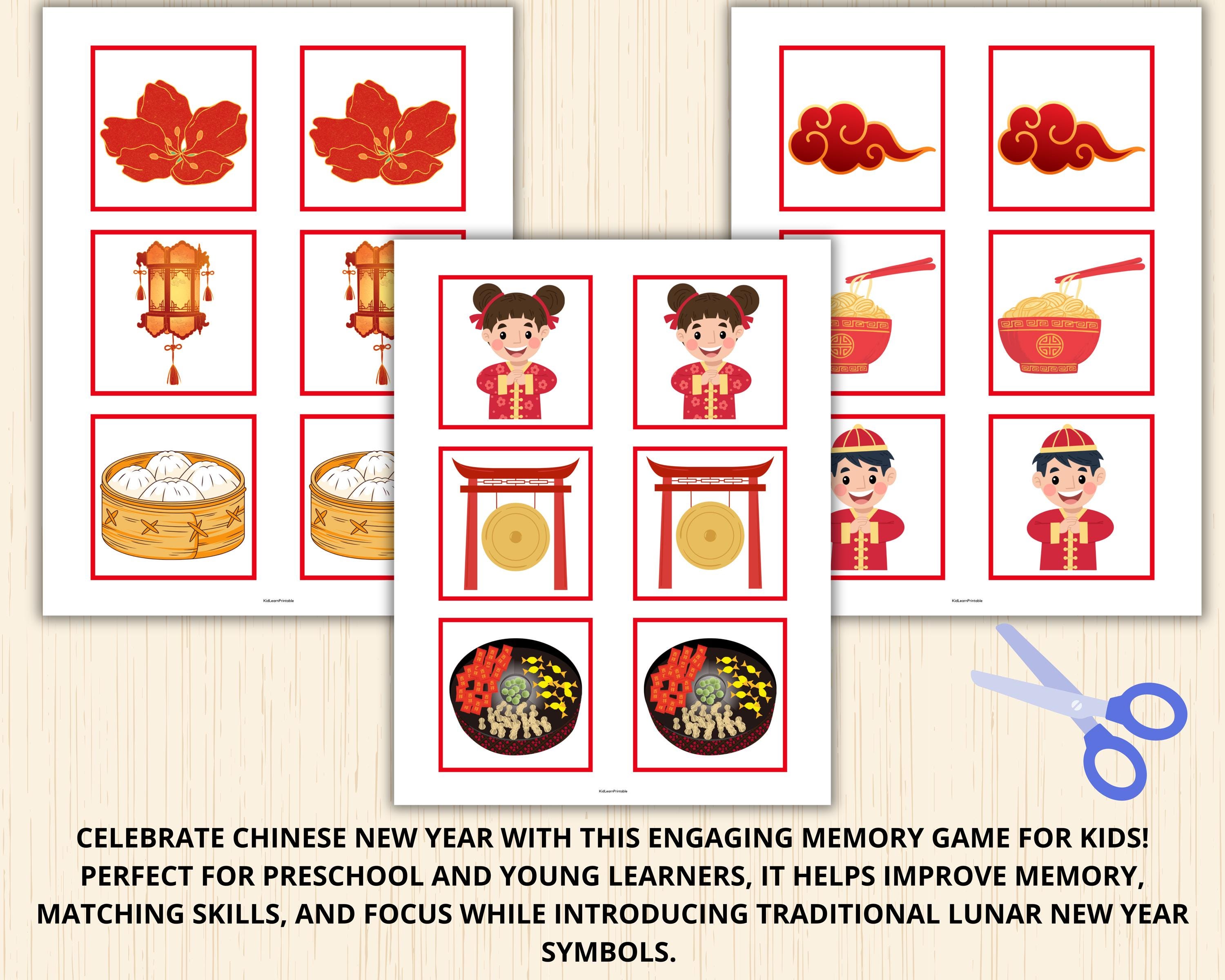 Chinese New Year Memory Game,lunar New Year Matching Activity,memory ...