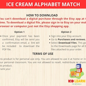 Ice Cream Alphabet Match,preschool Letters,alphabet Matching Game ...