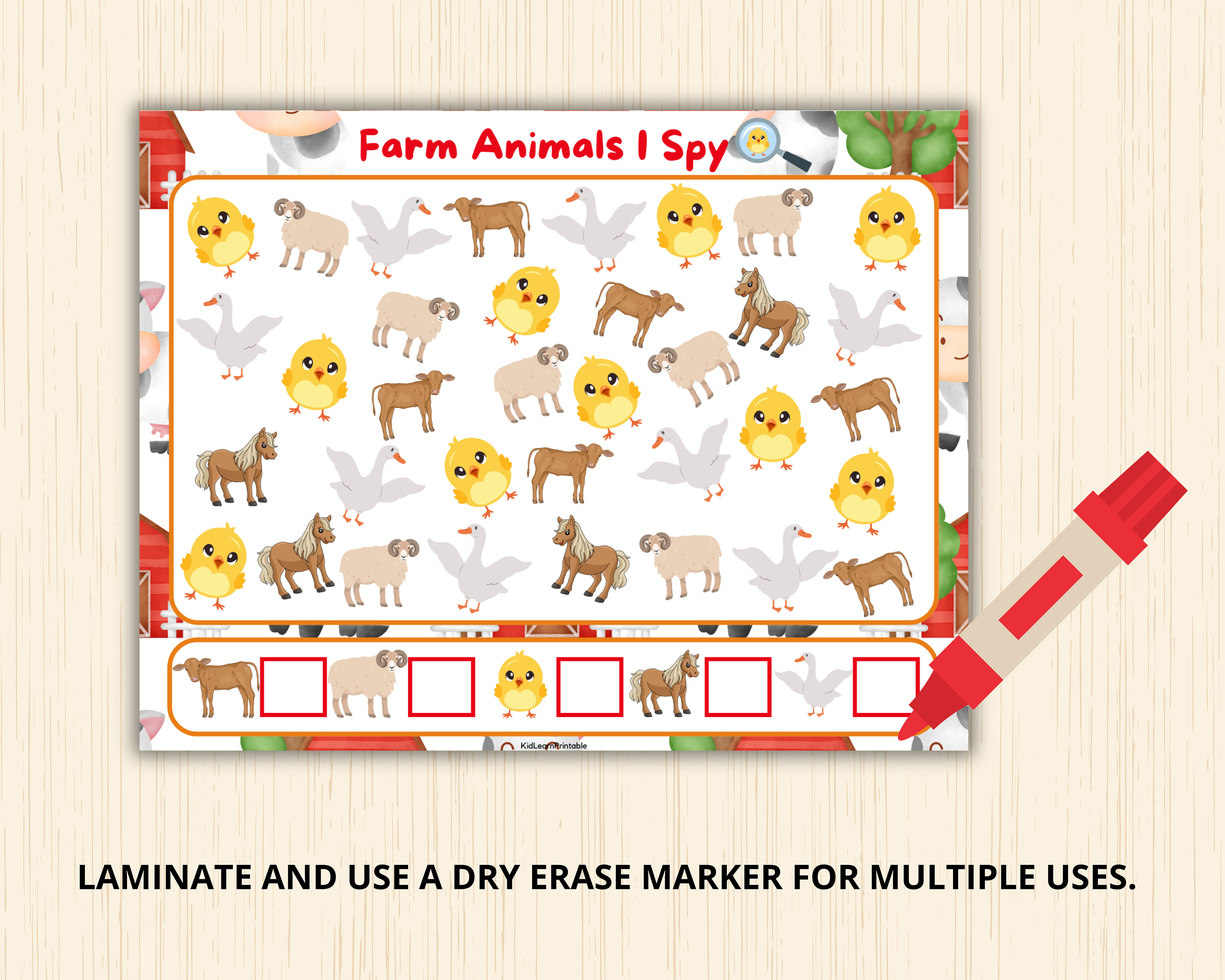 Farm Animal I Spy,counting Activity,look and Find,farm Animals ...