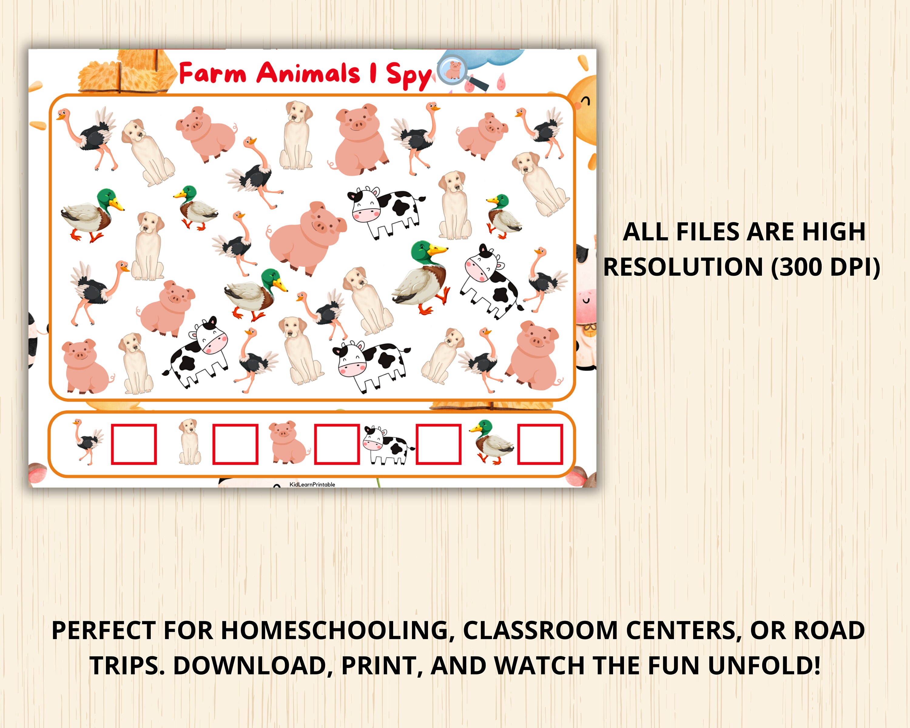 Farm Animal I Spy,counting Activity,look and Find,farm Animals ...