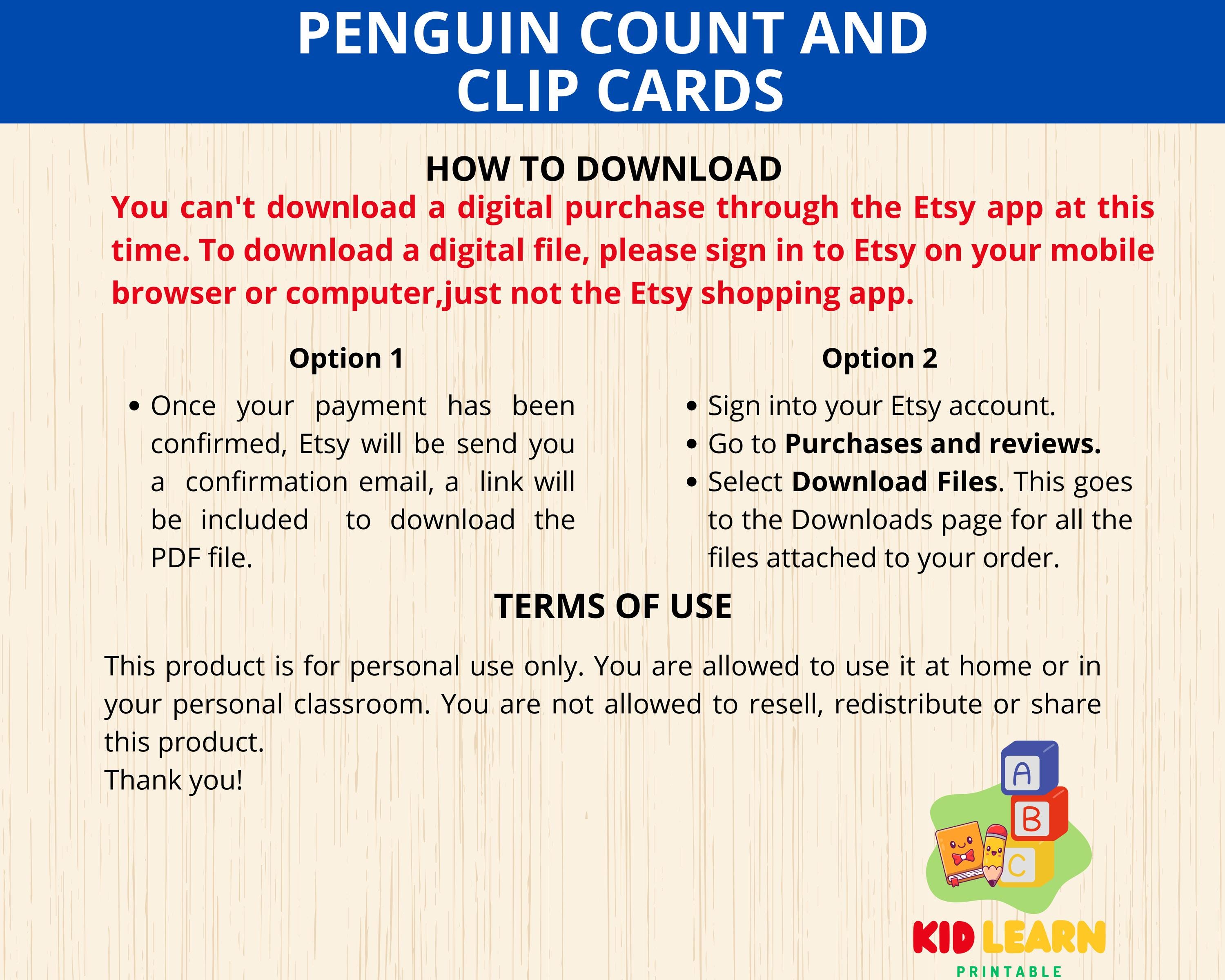 Penguin Count and Clip Cards,numbers 1-10,winter Counting Cards,winter ...