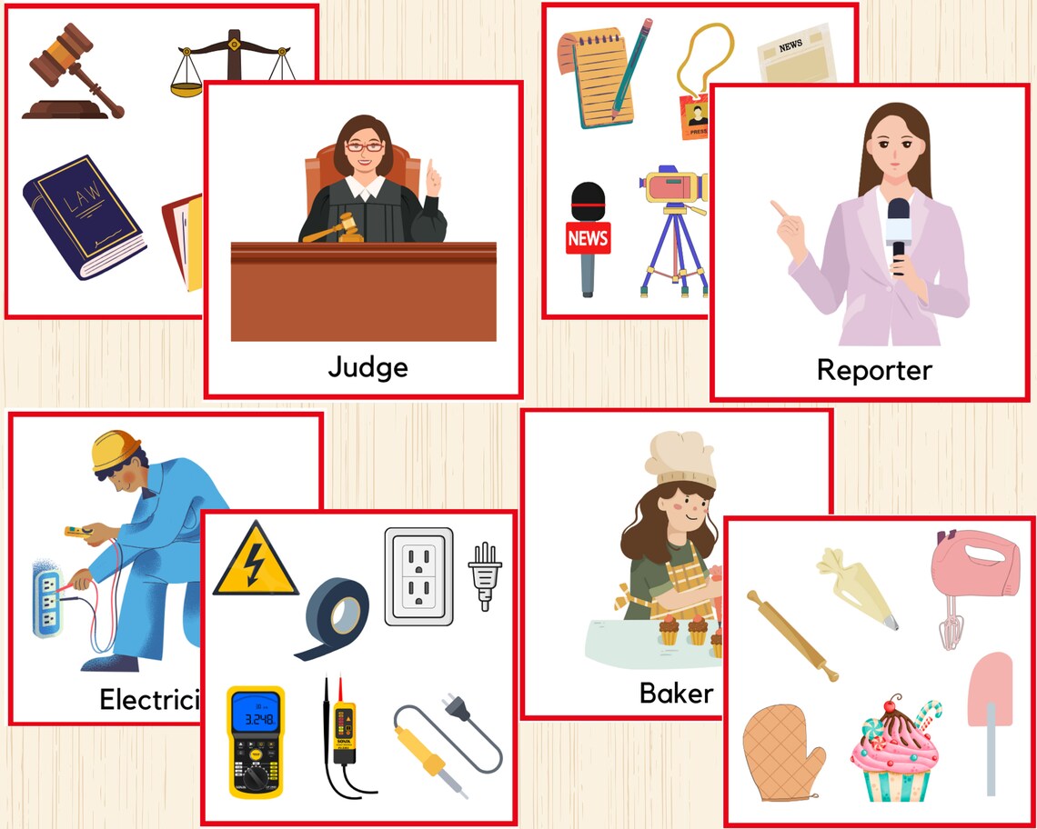 Professions Matching Activity,job Associations,occupation Puzzle,job ...