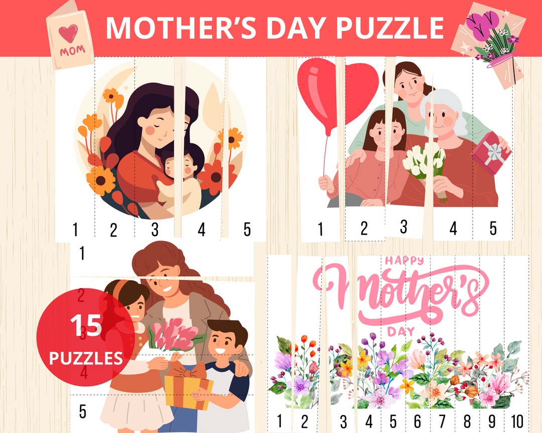 Mother's Day Preschool,mother's Day Puzzle,number Sequence,number ...