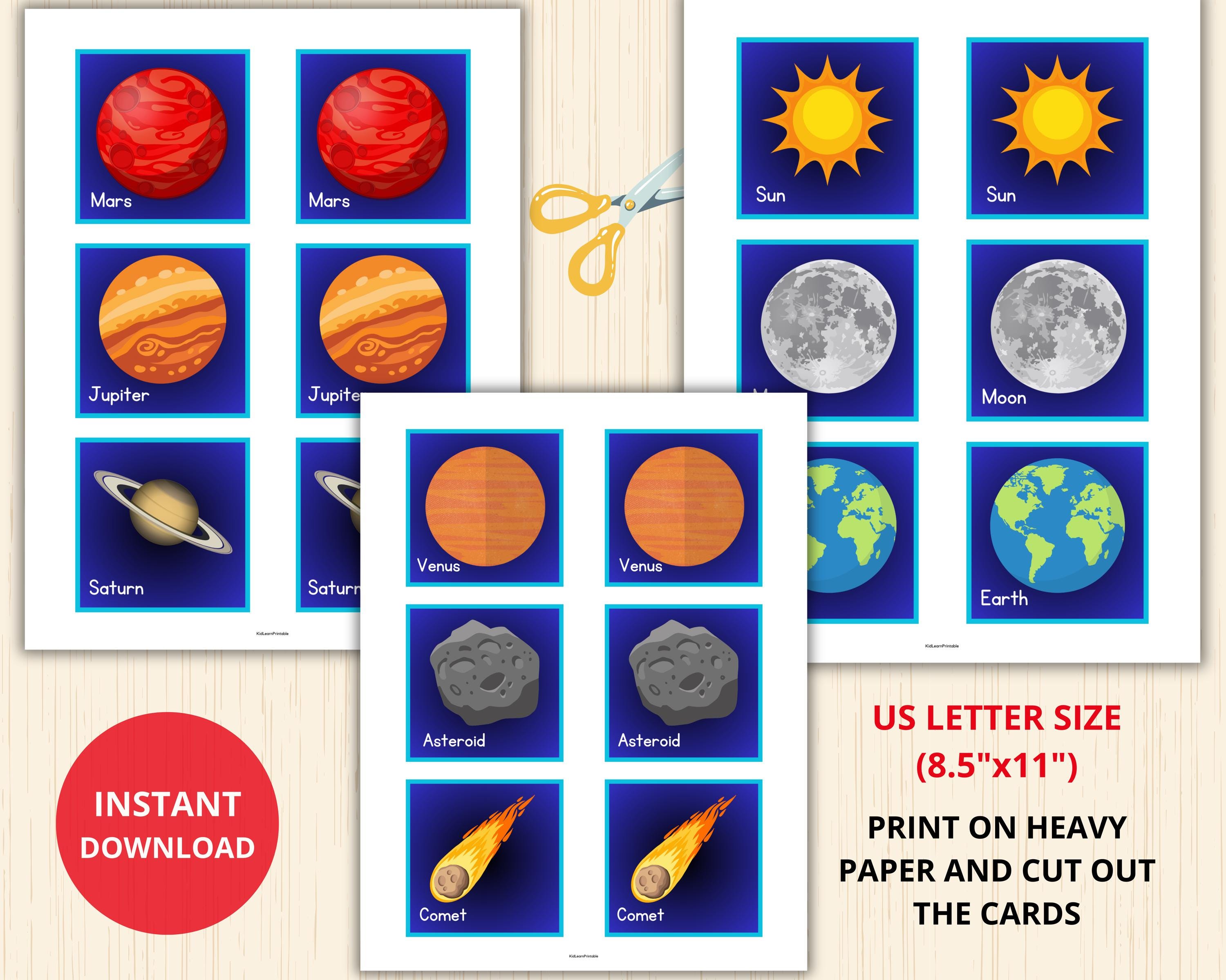 Space Memory Game,outer Space Matching Game,solar System Activity,space ...