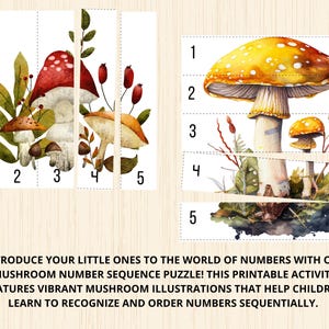 Preschool Autumn,mushroom Puzzle Number Sequence,mushroom Number ...