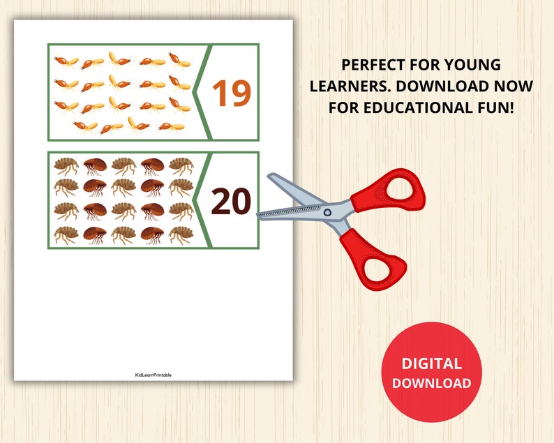 Insect Number Matching,spring Puzzle,counting Activity,preschool,number ...