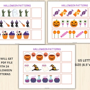 Halloween Patterns,halloween Montessori,pattern Worksheet,homeschool ...