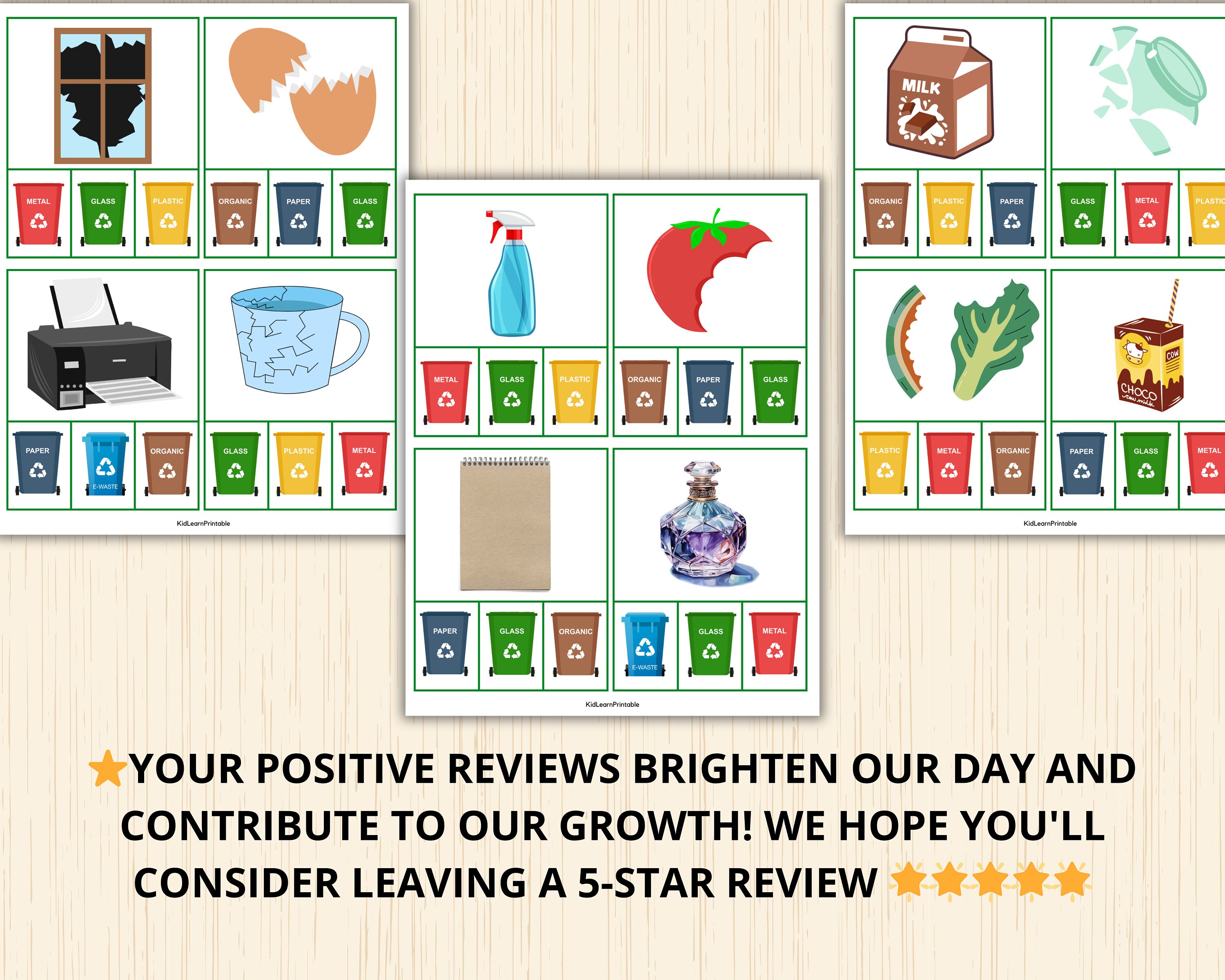 Earth Day Clip Card,earth Day Recycle Sort, Waste Sorting, Earth Day ...