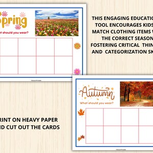 Clothes Sorting Activity,season Wear Activities,weather Dress up Game ...