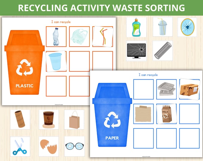 Waste Sorting Activity, Garbage Sorting, Trash, Rubbish, Recycling Game ...