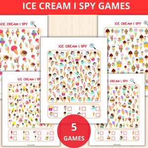 Ice Cream I Spy,ice Cream Activity,summer I Spy,summer Preschool ...