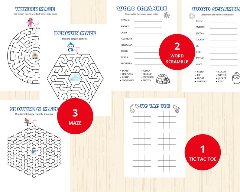 Winter Kids Activities, Winter Activity, Printable Activity Bundle ...