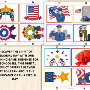 Memorial Day Matching Activity,memorial Day Puzzles,symmetry Puzzles ...