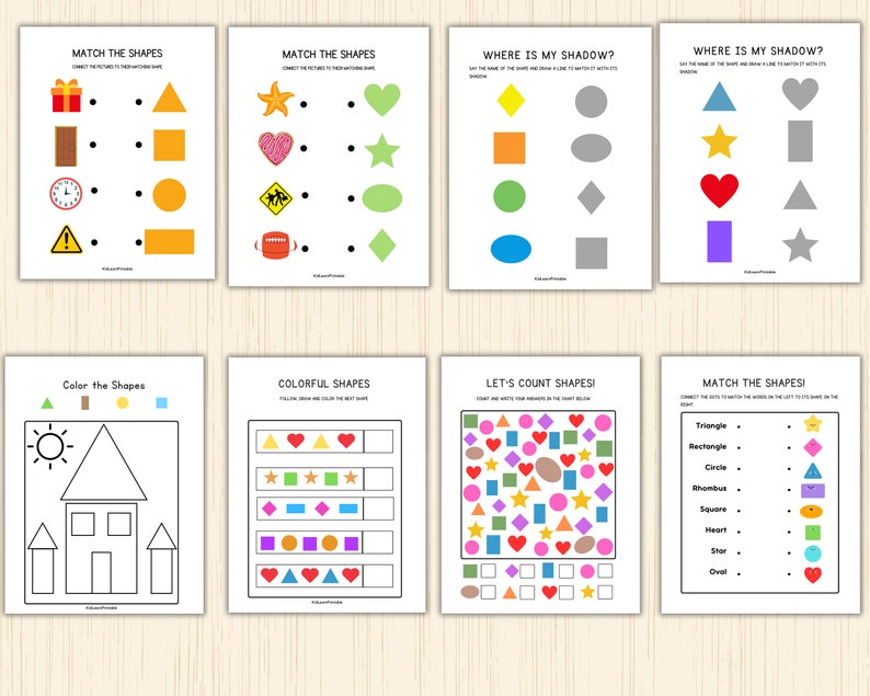 Preschool Shape Worbook, Basic Shape Tracing, Shape Tracing Worksheets ...