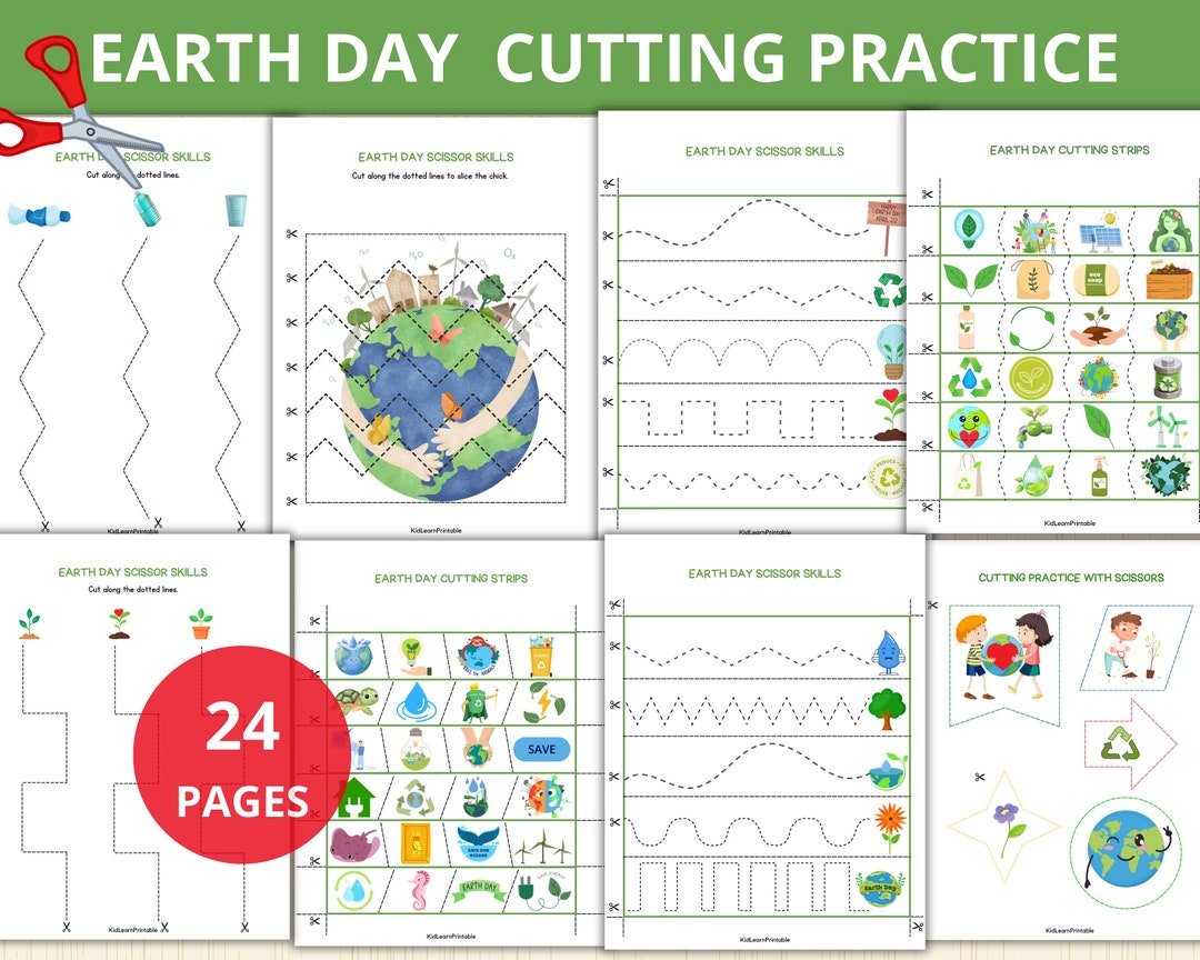 Earth Day Cutting Practice,spring Scissor Strips,scissor Skills ...