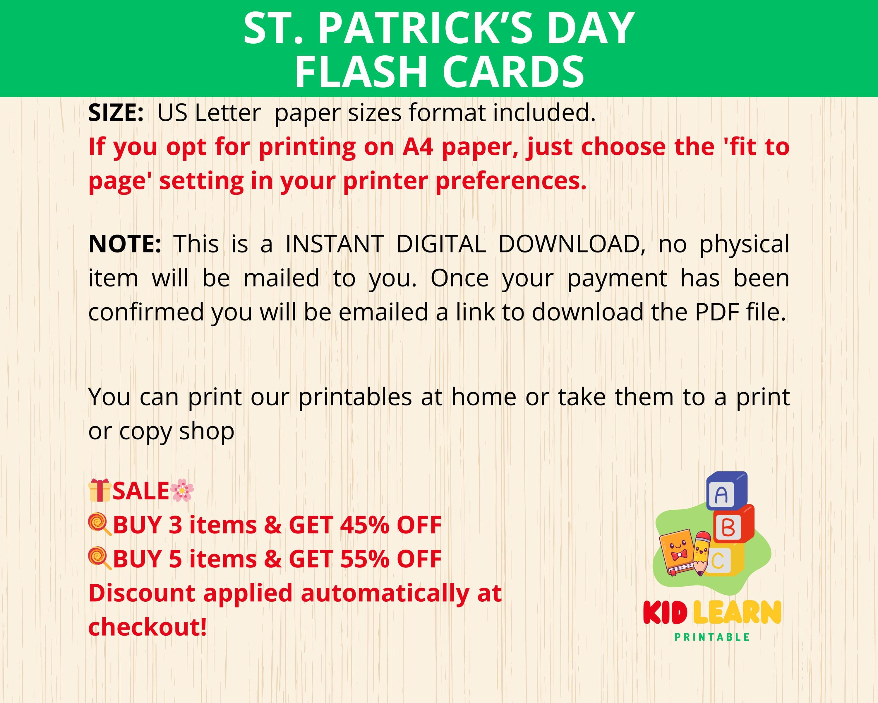 St. Patrick's Day Flashcard,st Patricks Vocabulary,saint Patrick's ...