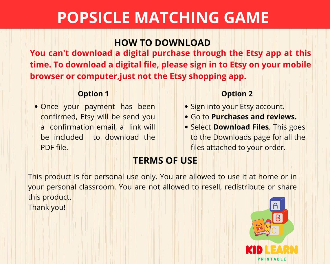 Popsicles Matching Game,summer Matching Activity,summer Preschool ...