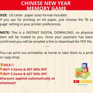 Chinese New Year Memory Game,lunar New Year Matching Activity,memory ...
