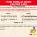Farm Animals Word Tracing Cards,farm Words Tracing,farm Montessori,farm ...