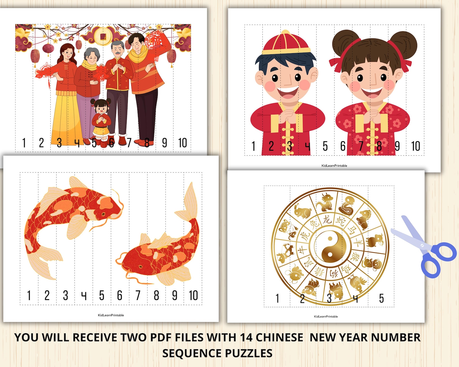Chinese New Year Game,chinese Matching Activity,lunar New Year Puzzle ...