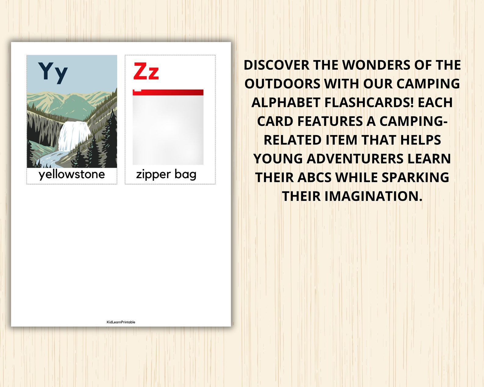 Camping Alphabet Cards,camping Flashcards,camping Montessori,camp Cards ...