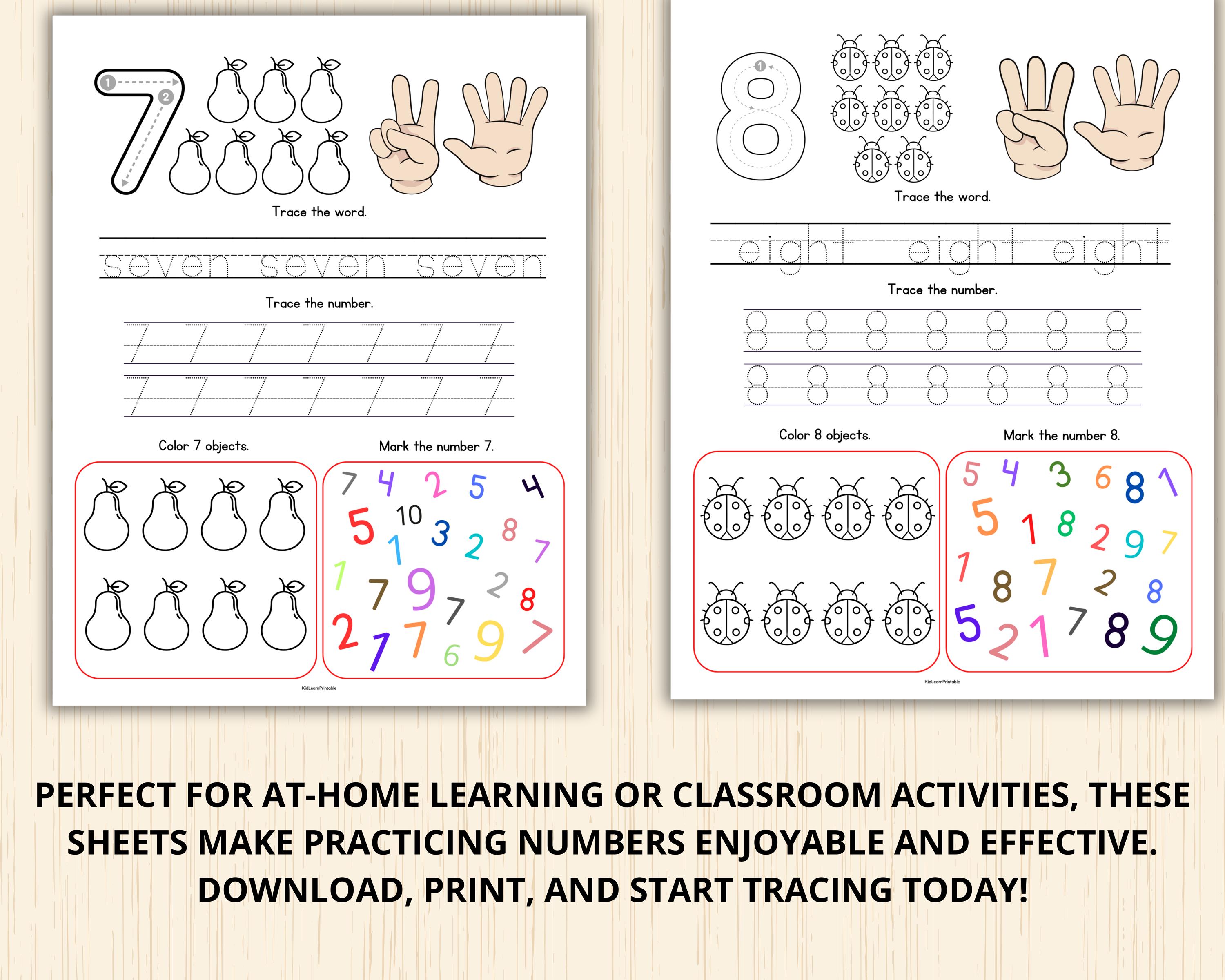 Number Tracing Worksheets,number Tracing Sheet,traceable Numbers ...