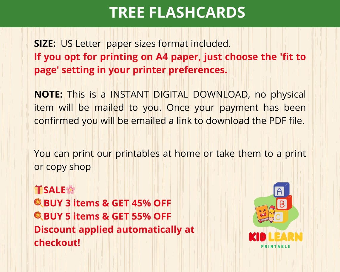 Tree Flashcards,tree Montessori Preschool,tree Unit Study,forest ...