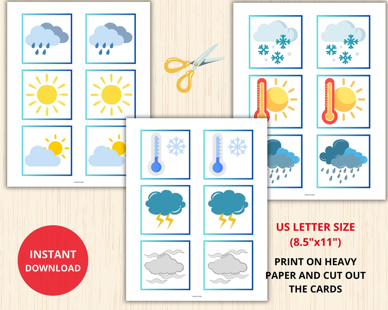 Weather Memory Game,weather Activity,weather Matching Game,weather ...