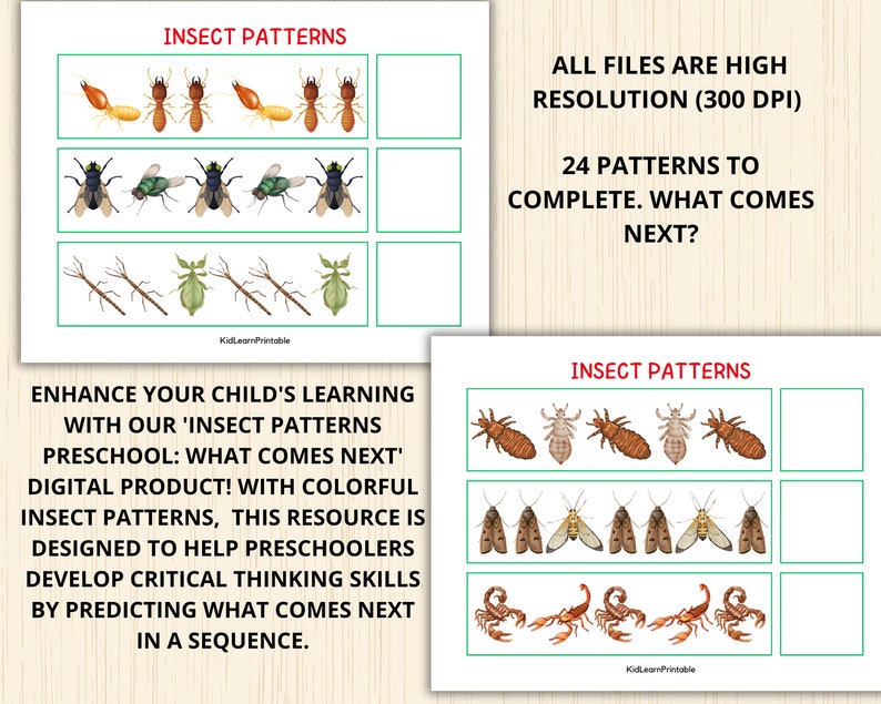 Insect Patterns,insect Activity,cut and Paste Patterns,preschool ...