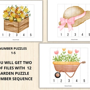 Garden Preschool,garden Puzzles,number Sequence Puzzle,numbers 1-10 ...