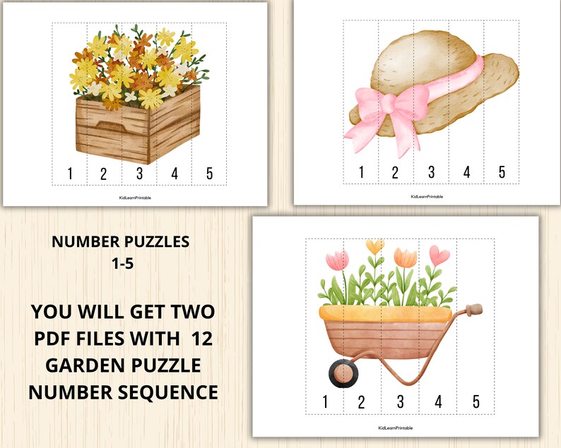 Garden Preschool,garden Puzzles,number Sequence Puzzle,numbers 1-10 ...