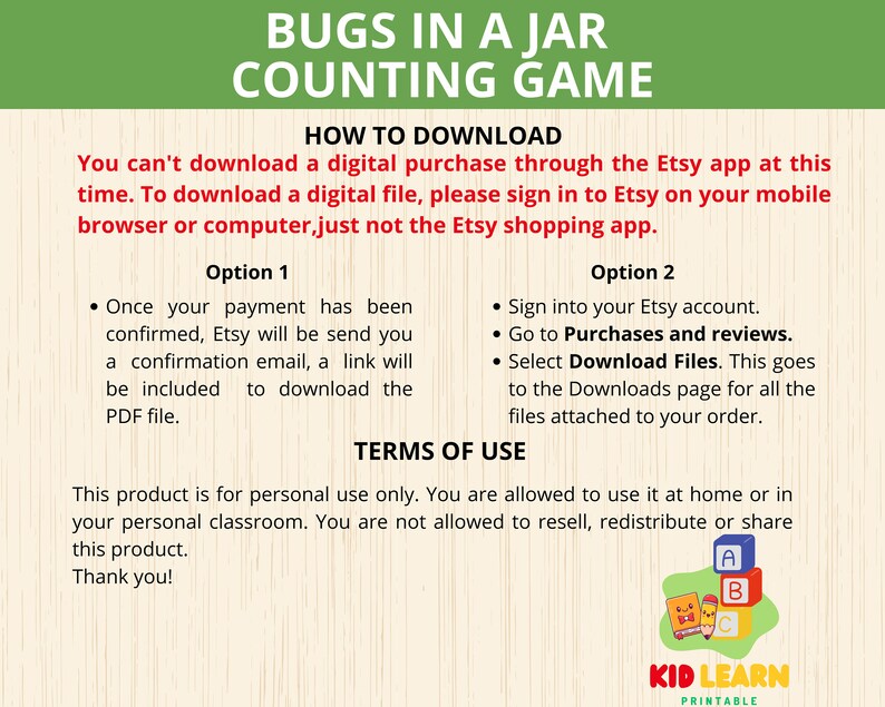 Bug in a Jar Counting Activity, Pretend Play,insect Busy Book, Bug Unit ...