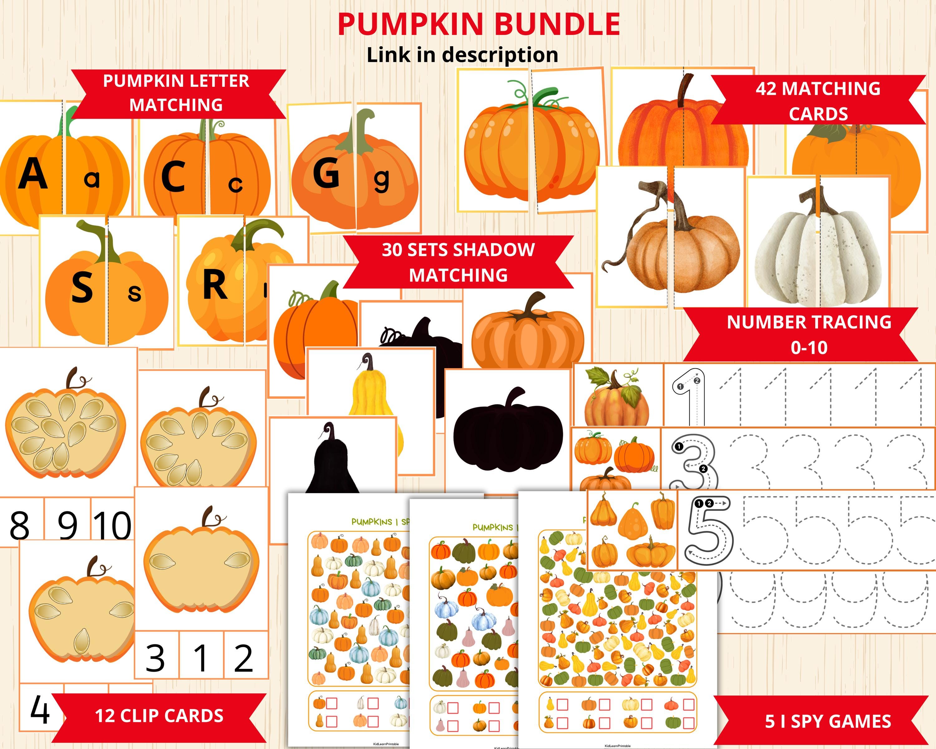 Pumpkin Alphabet Puzzle Pairs,fall Alphabet Match,matching Cards ...