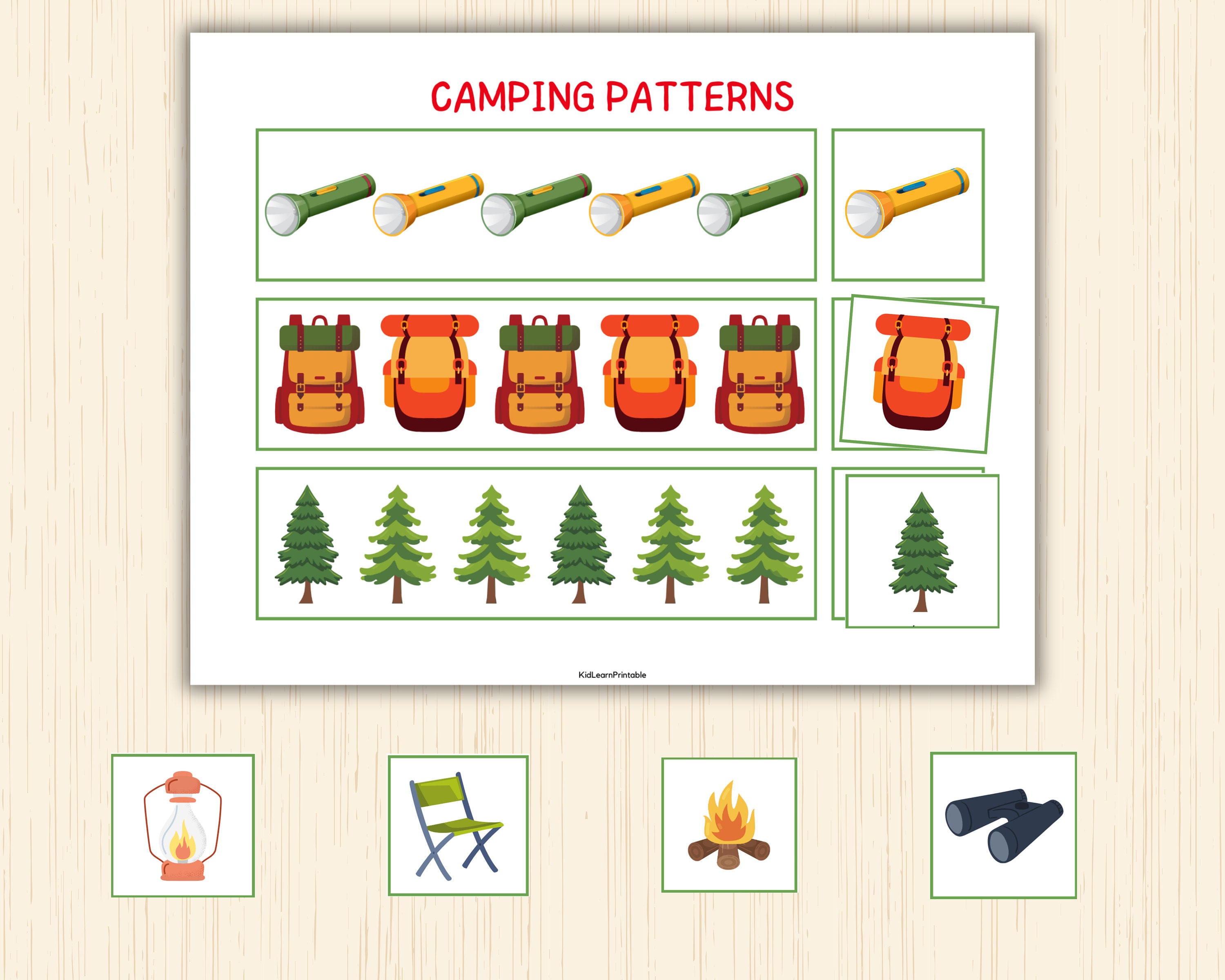 Camping Patterns,what Comes Next,scissors Skills,camping Activities ...