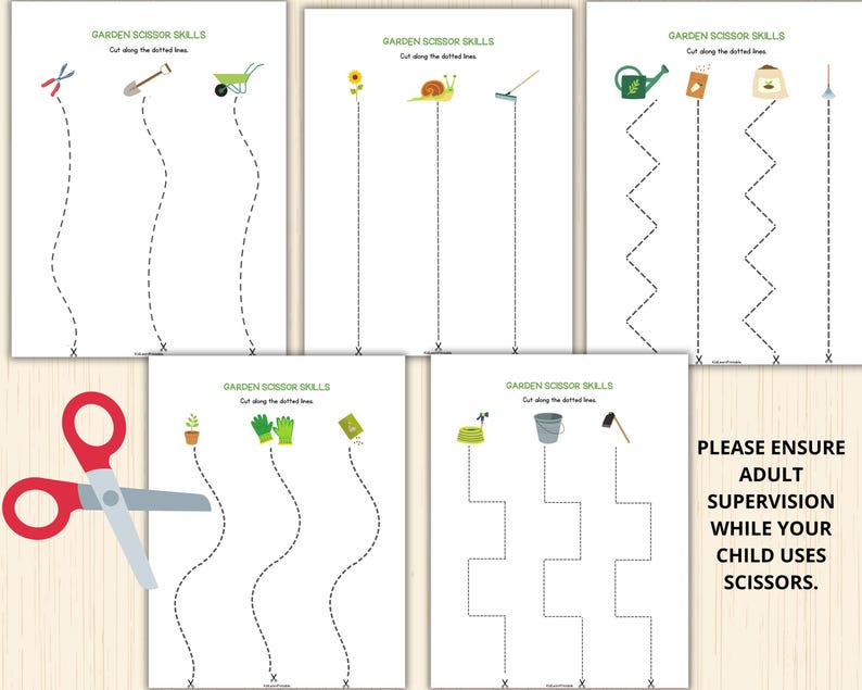 Garden Cutting Practice,spring Scissor Strips,garden Cutting Strips ...