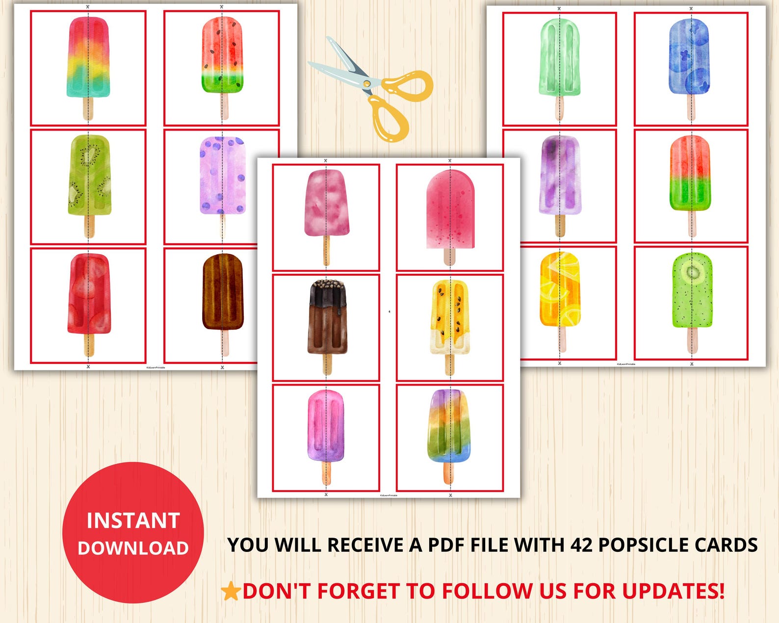 Popsicles Matching Game,summer Matching Activity,summer Preschool ...
