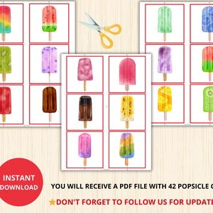 Popsicles Matching Game,summer Matching Activity,summer Preschool ...