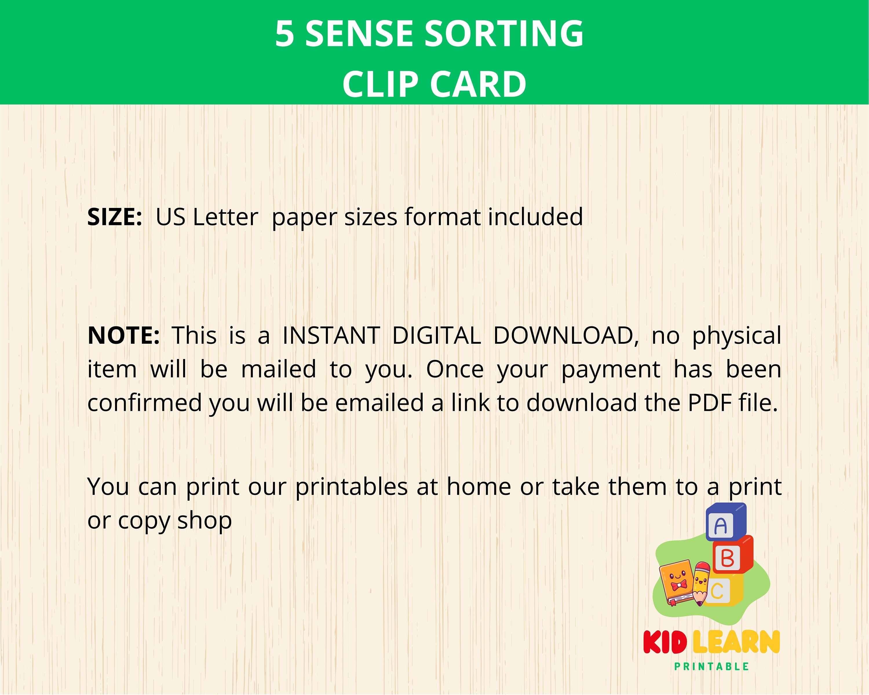 5 Senses Clip Cards, Five Senses Sorting Activity Game, Sort and Match ...