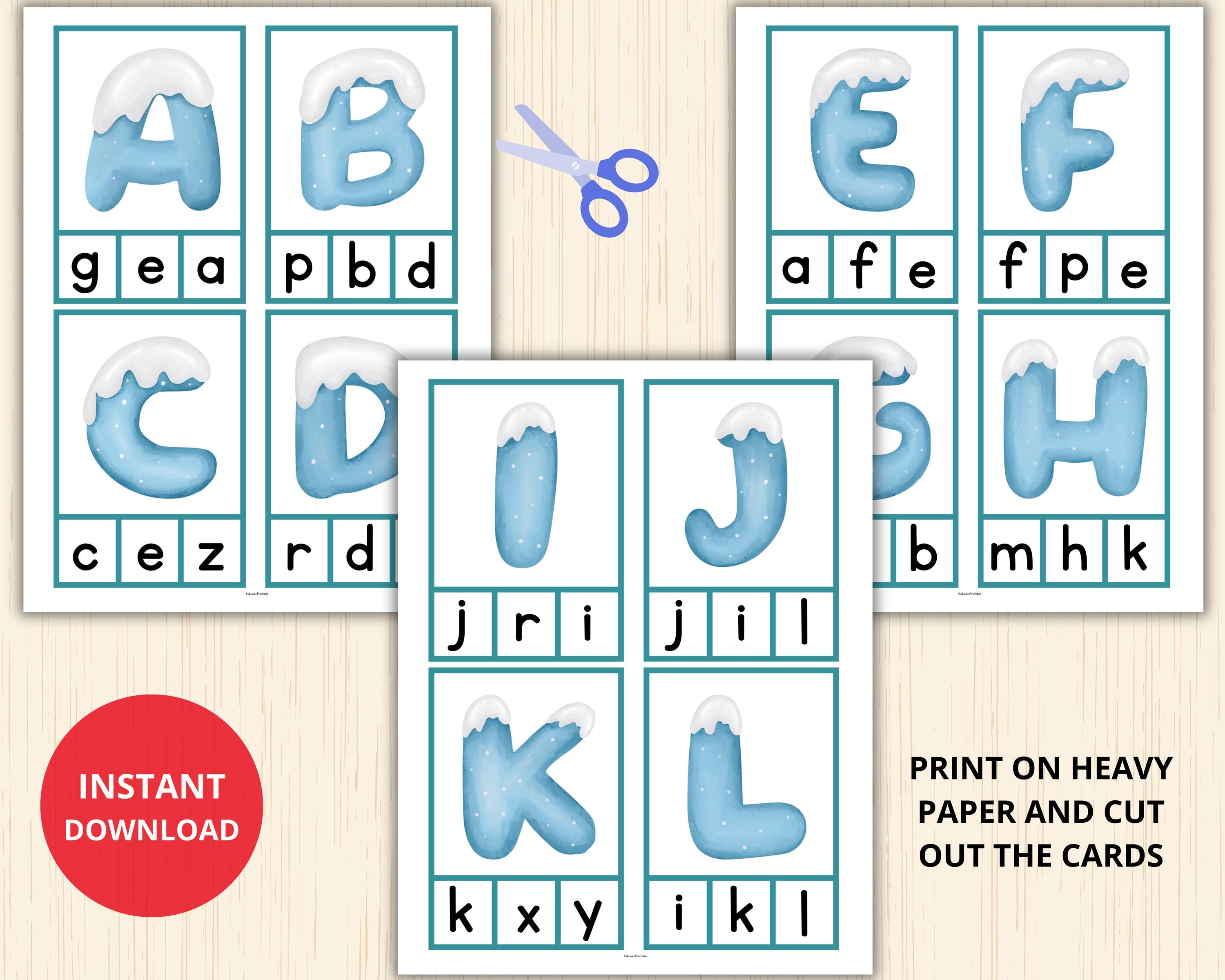 Winter Alphabet Activity,alphabet Match and Clip Cards,uppercase and ...