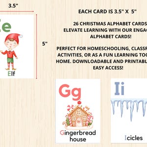Christmas Alphabet Cards,christmas Cards for Kids,christmas Flashcards ...