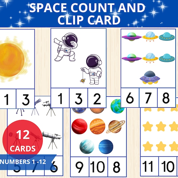 Count and Clip Cards - Etsy