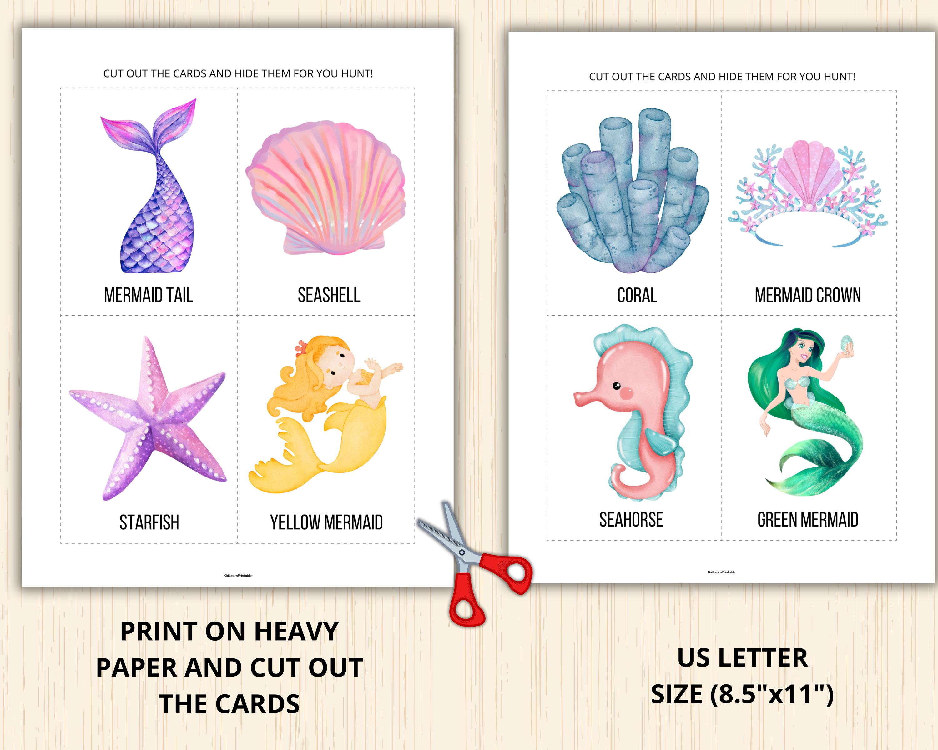 Mermaid Scavenger Hunt,mermaid Trasure Hunt,mermaid Birthday Party Game ...